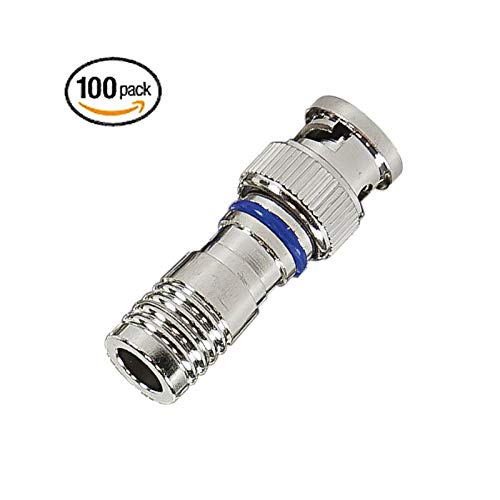 eSecure 100PCS CCTV Male BNC Compression Connector RG59 Coax Cable Adapter for Security Camera