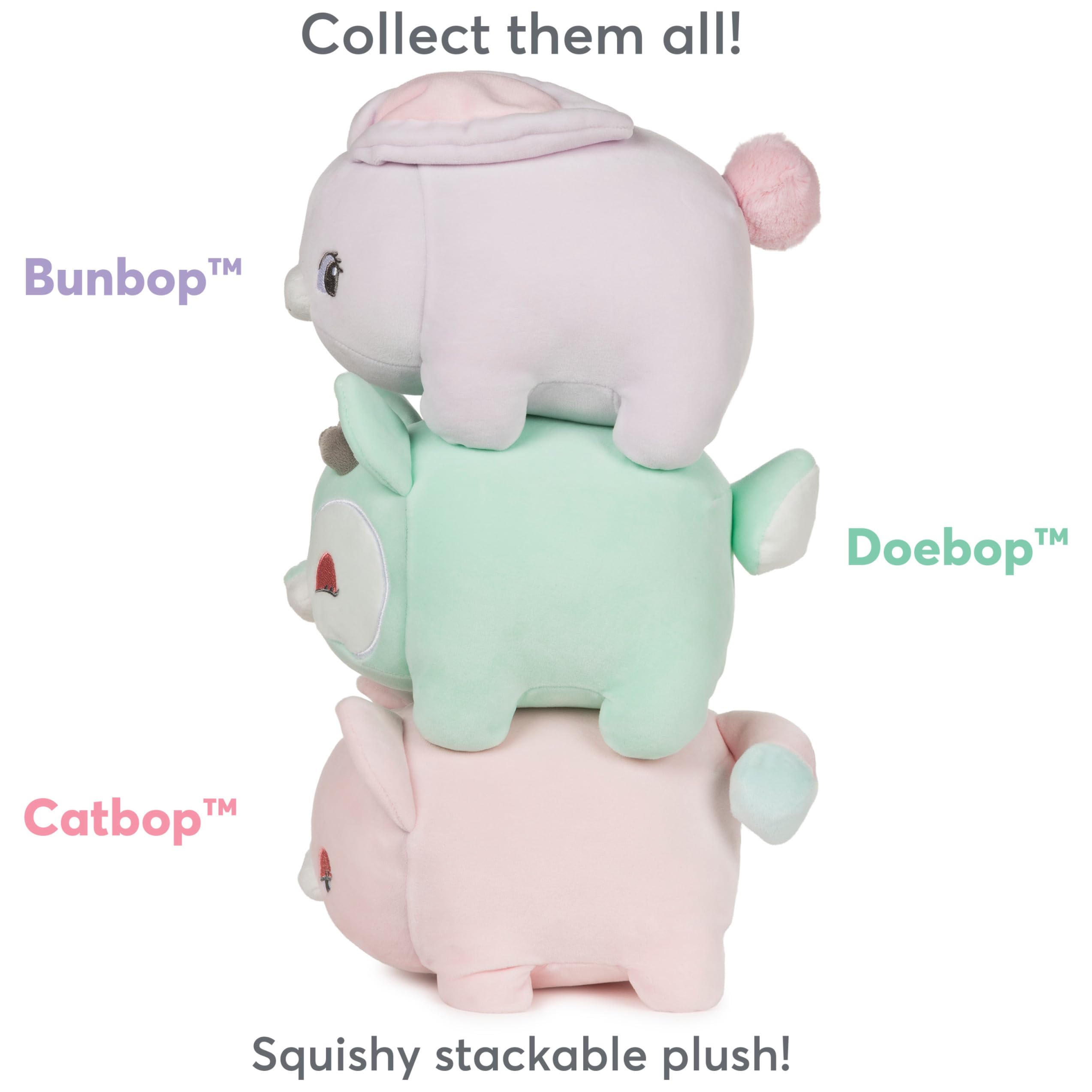 GUND Glow Bops BunBop Bunny Stuffed Animal, Touch Activated Glow in The Dark LED Plush Toy, Squishy Toy for Ages 3 and Up, 8”