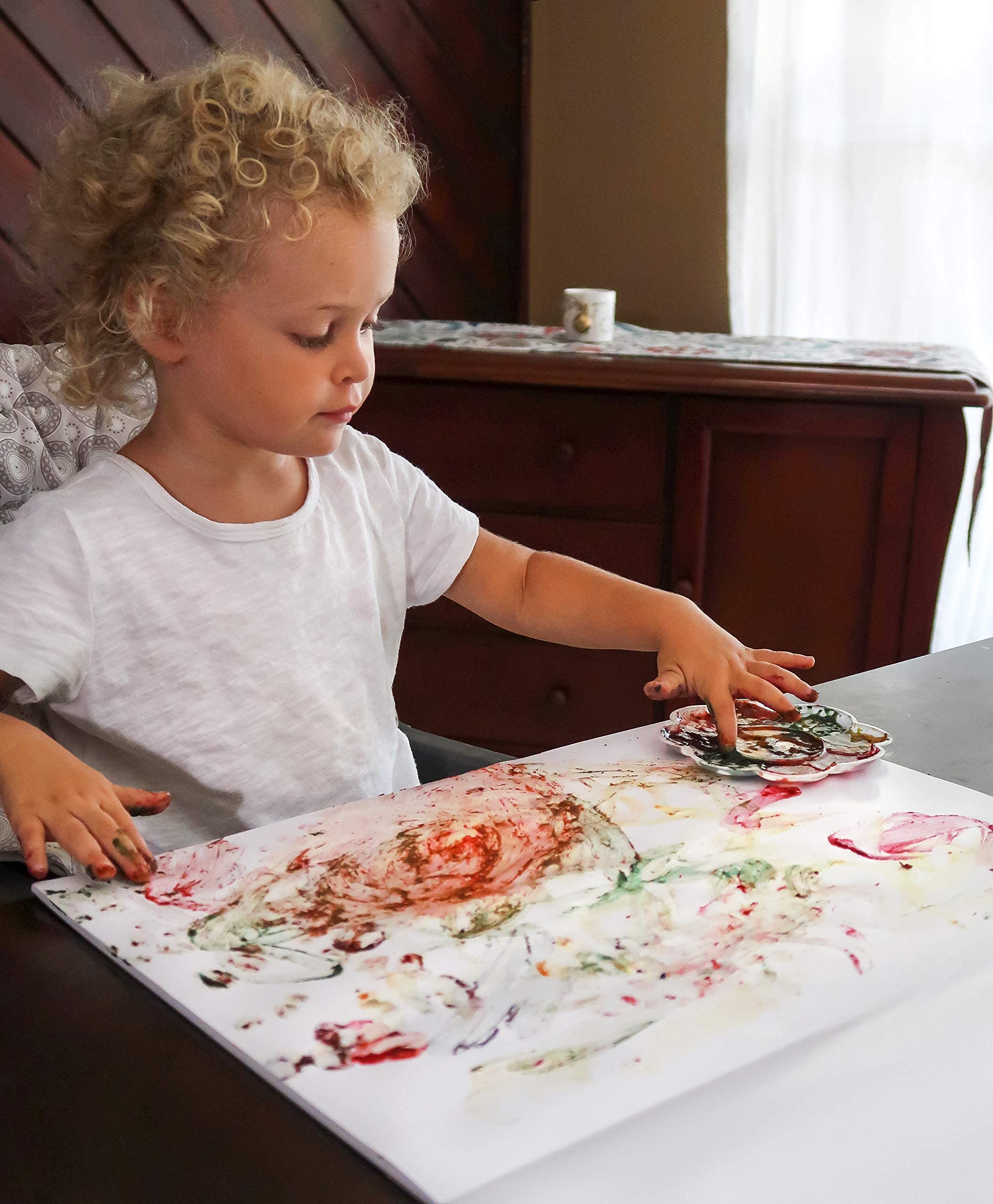 Veggie Baby Finger Paints for Toddlers, Vegan Art Pad 60 Sheets, Made in USA