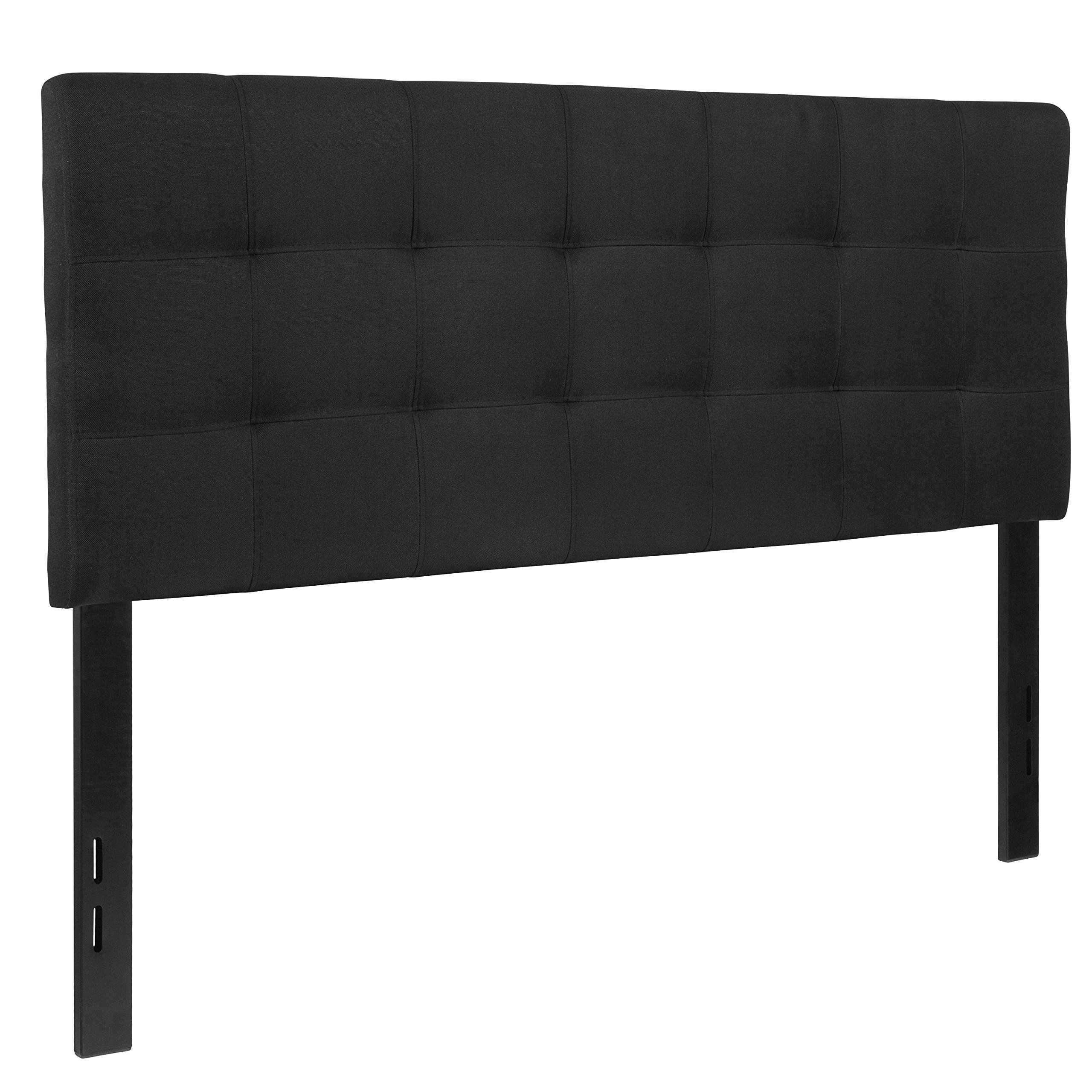 EMMA + OLIVER Quilted Tufted Upholstered Full Size Headboard in Beige Fabric