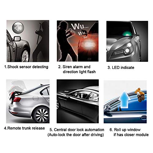 BANVIE PKE Car Alarm System with Passive Keyless Entry
