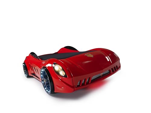Shark Twin Race Car Bed, Remote Control, LED Lights, Sound FX, Rear Seat