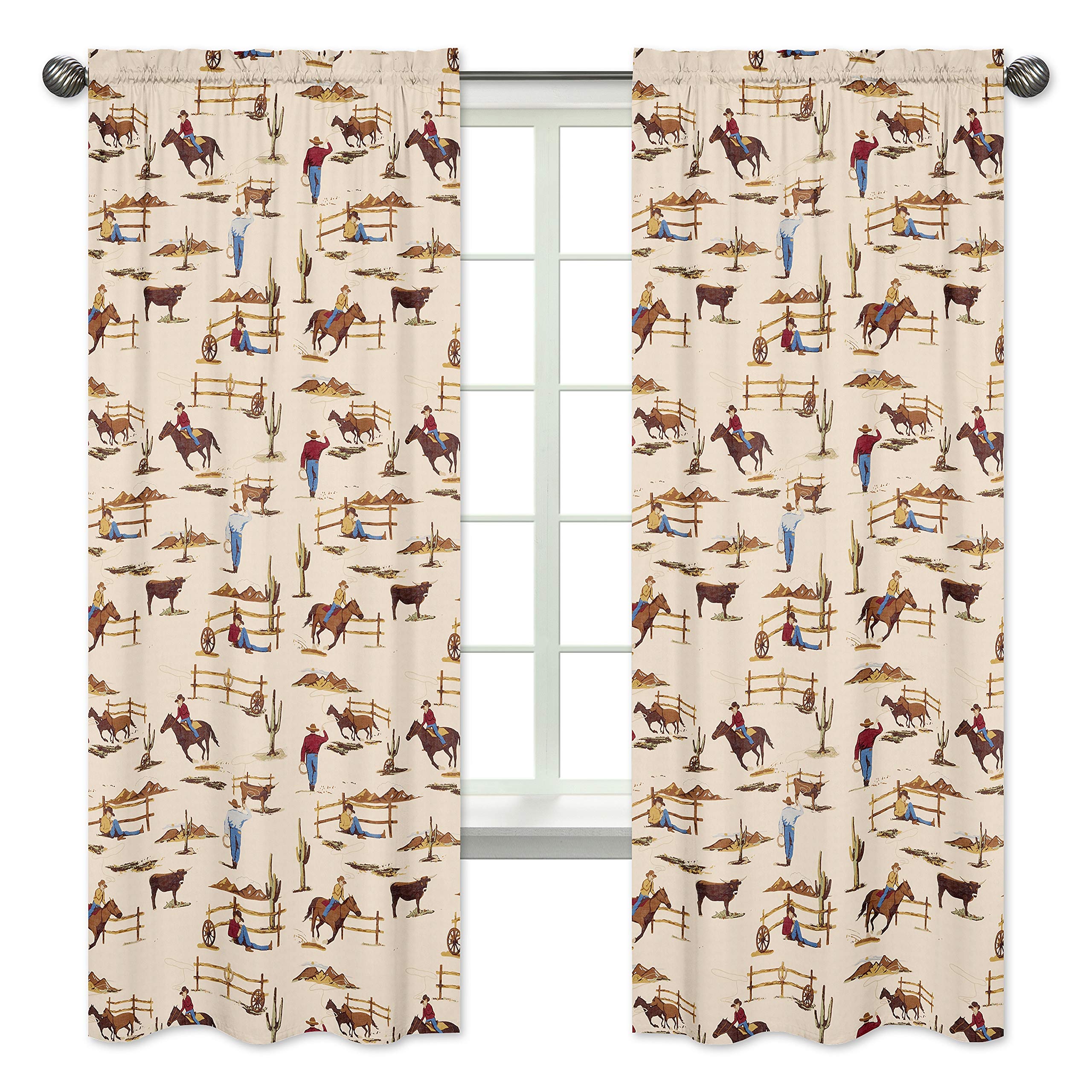 Sweet Jojo Designs Wild West Cowboy and Horses Print Window Treatment Panels - Set of 2