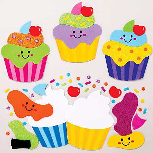 Baker Ross AT402 Cupcake Mix & Match Fridge Magents Kits - Pack of 8, Make Your Own Magnets, Ideal for Kids Arts and Crafts Project, Assorted
