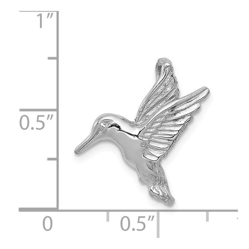 BillyTheTree Jewelry 14K White Gold Polished Open-Backed Hummingbird Slide Pendant