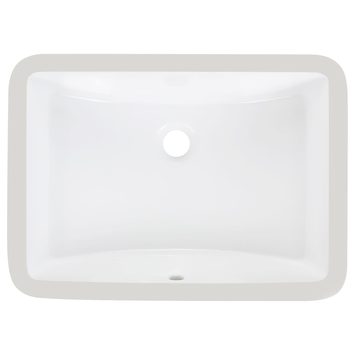 Enbol Bathroom Undermount Sink White Rectangular Ceramic Sink for Bathroom with Overflow - ECU1812 Exterior: 20 5/8" x 14 6/8" x 8 1/8"