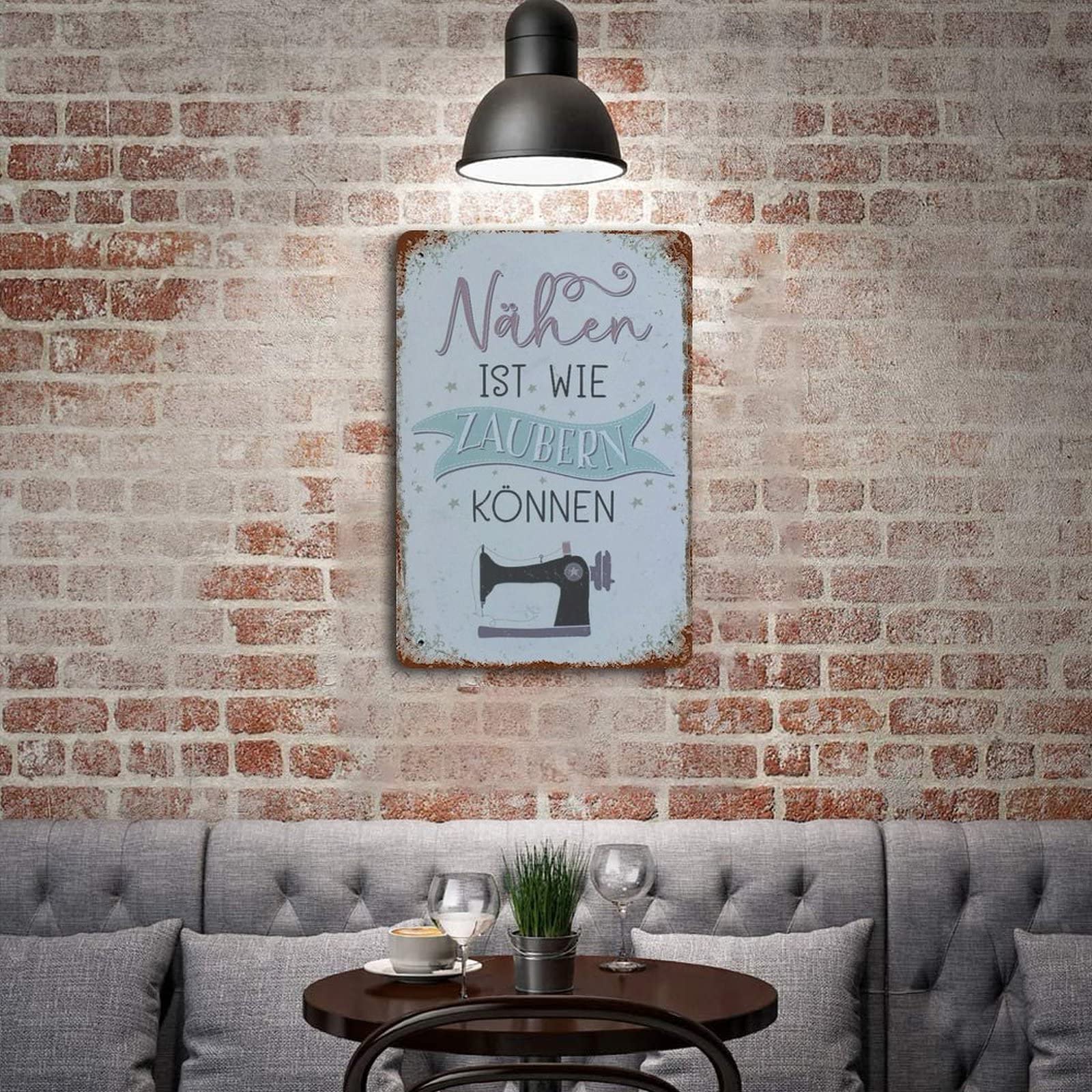 Funny Tin Sign Sewing Is Like Magic Can Be Funny Poster Art Wall Decoration for Women's Cave Home Living Room 8 Inch X 12 Inch