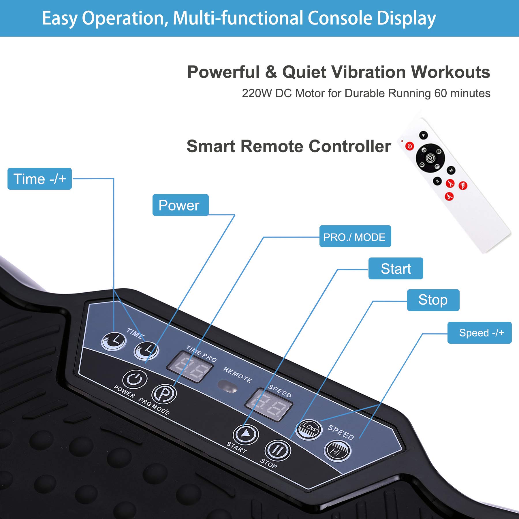 Body Vibration Platform Exercise Machine, Full Body Vibration Machine with 99 Levels Vibrating Workout