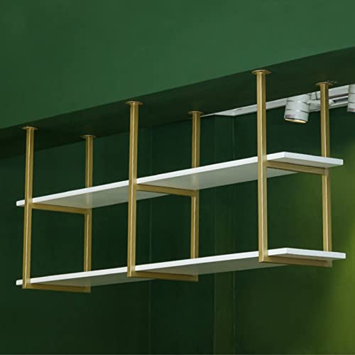 Ceiling Shelf Industrial Retro Kitchen Shelves, Ceiling Iron Pipe Shelves Hung Bracket DIY Storage Shelving, with Planks, for Kitchen Bar Restaurant Flower Stand Wine Racks ( Size : 150x30x80cm )