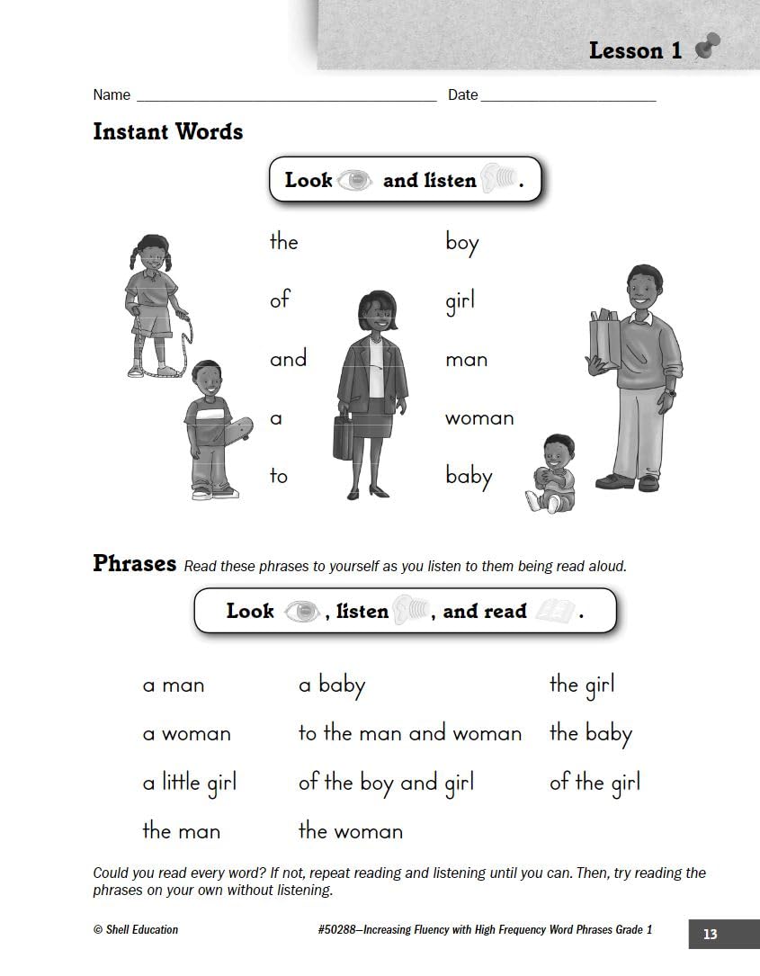 Increasing Fluency with High Frequency Word Phrases Grade 1 (Increasing Fluency Using High Frequency Word Phrases)