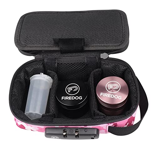 FIREDOG Smell Proof Bag with Combination Lock (Red Camo, 8x4x2.75 Inch)