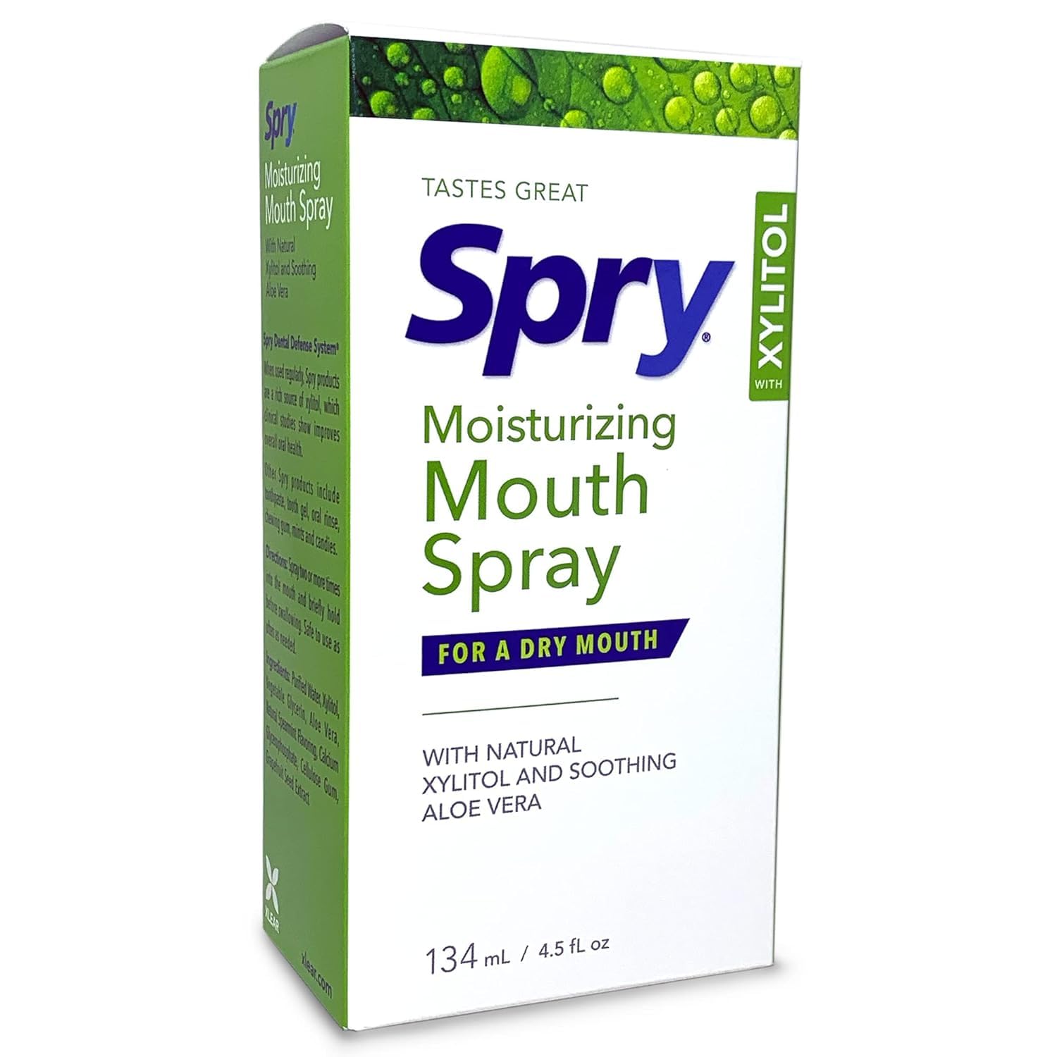 Spry Xylitol Moisturizing Bad Breath Mouth Spray, Bad Breath Treatment Oral Breath Spray with Natural Spearmint, 4.5 fl.oz (Pack of 1)