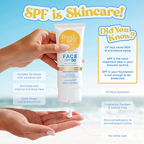 Bondi Sands Fragrance Free Sunscreen Body Lotion SPF 30 | Hydrating Broad Spectrum Protection, Sheer, Water Resistant | 5.07 Oz/150 mL