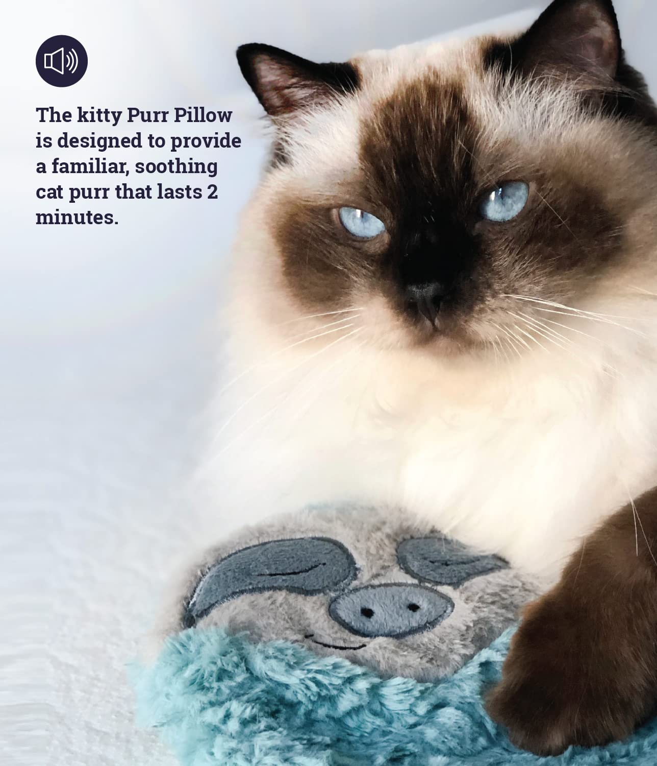 Petstages Purr Pillow Snoozin' Sloth Soothing Plush Cat Toy