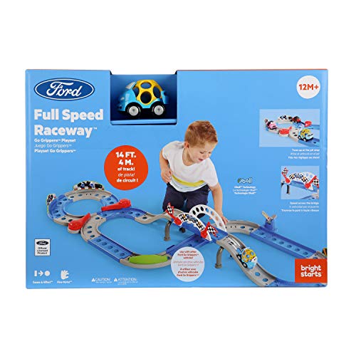 Bright Starts Ford Full Speed Raceway Go Grippers Playset Toddler Toy, 12 Months +