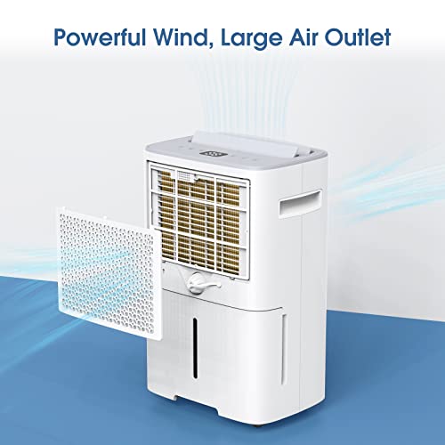 ROVRAK 50 Pint 3500 Sq. Ft. Dehumidifier 3 Modes Adjustable Household Dehumidifier, with Auto or Manual Drainage and 0.66 Gallon Water Tank Capacity for Living Room Wardrobe Garage