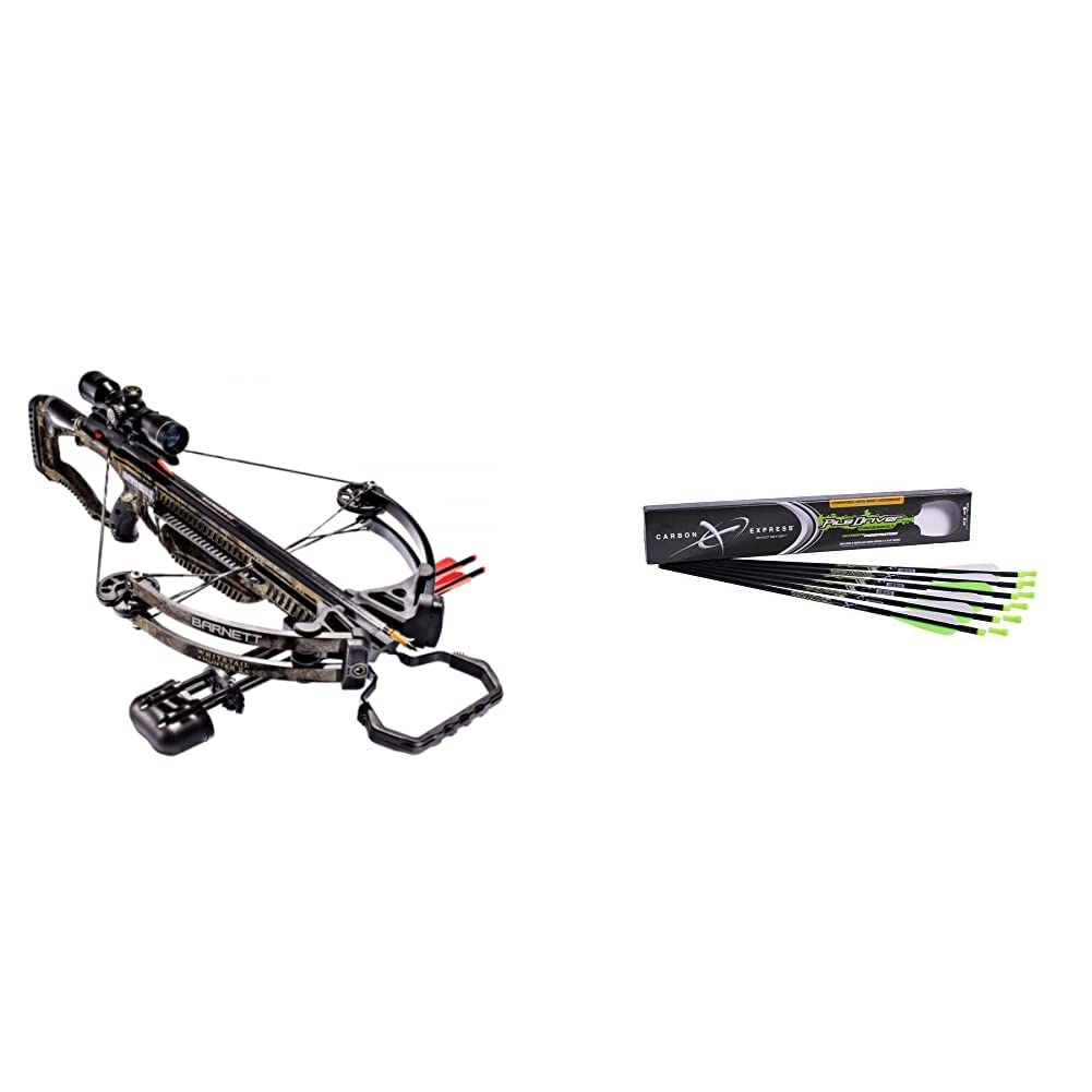Barnett Whitetail Hunter II Crossbow, with 4x32 Multi-Reticle Scope, 2 Headhunter Arrows, Lightweight Quiver & Carbon Express Piledriver Crossbolt 20in. Moon 6pk 52140
