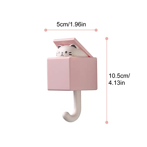 Firlar 4PCS Creative Adhesive Wall Hook Key Holder, Cute Pet Hooks, Strong Viscose Punch Free Hooks, Coat Hooks Utility Hooks for Bathroom/Bedroom/Kitchen Hanging Keys, Towel, Bag