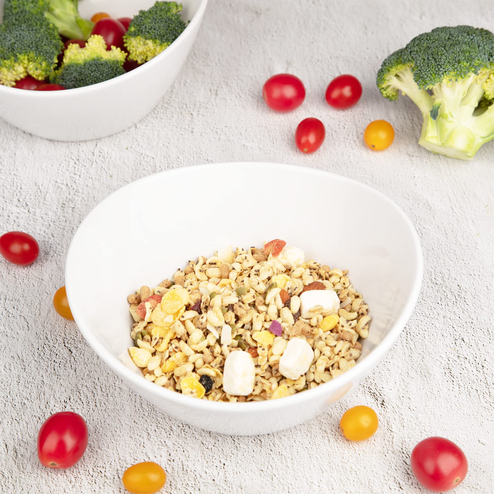 Cibeat 42 Ounce Porcelain Bowls Set of 4 Pack Premium White Ceramic Bowls for Cereal, Soup, Salad, Pasta, Prep, Rice, Ice cream, Microwave & Dishwasher Safe…