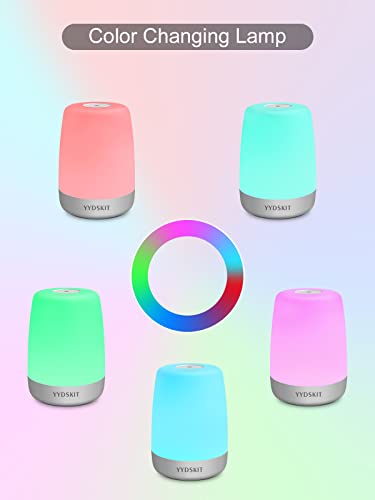 YYDSKIT Night Light for Kids Baby Nursery 200hrs Rechargeable Touch 3Dimming 5Color Changing Lamp 3Timers Portable