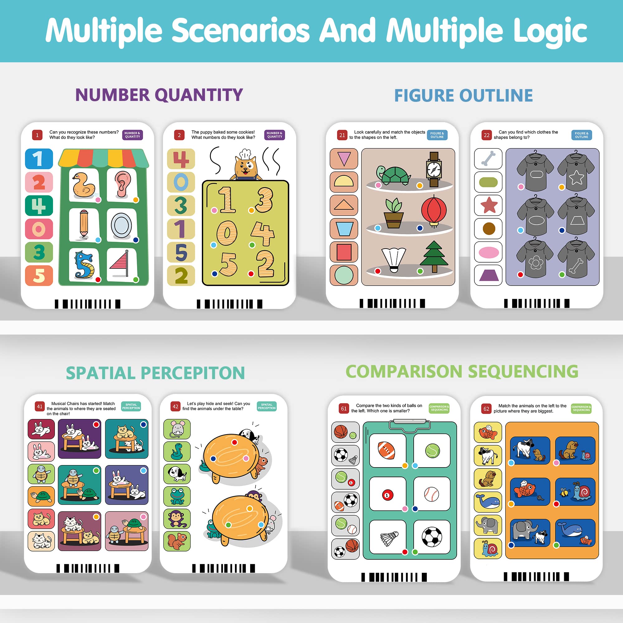 iPlay, iLearn Kids Electronic Interactive Learning Educational Toy, Preschool Learning for Kindergarten Homeschool Classroom Elementary School, Logic Thinking Cards for 4 5 6 7 8 Year Old Boys Girls