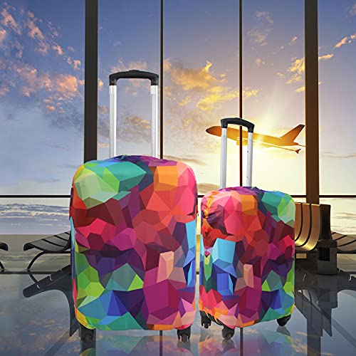 Explore Land Travel Luggage Cover Suitcase Protector Fits 18-32 Inch Luggage (Geometry, S(18-22 inch Luggage))
