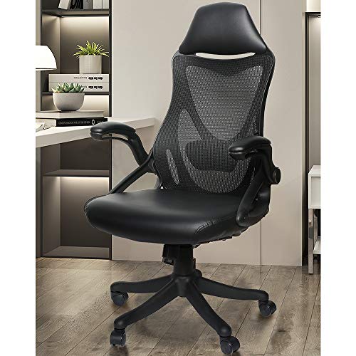 Ergonomic Home Office Desk Chair β Computer Mesh Adjustable Task Swivel Tilt Tension Armless Cushion Mid-Fiber Mesh Lumbar Support (Black D03(2))