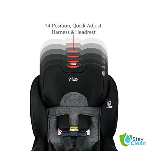 Britax Boulevard ClickTight Anti-Rebound Bar Convertible Car Seat, StayClean Grey - Stain, Moisture & Odor Resistant Fabric