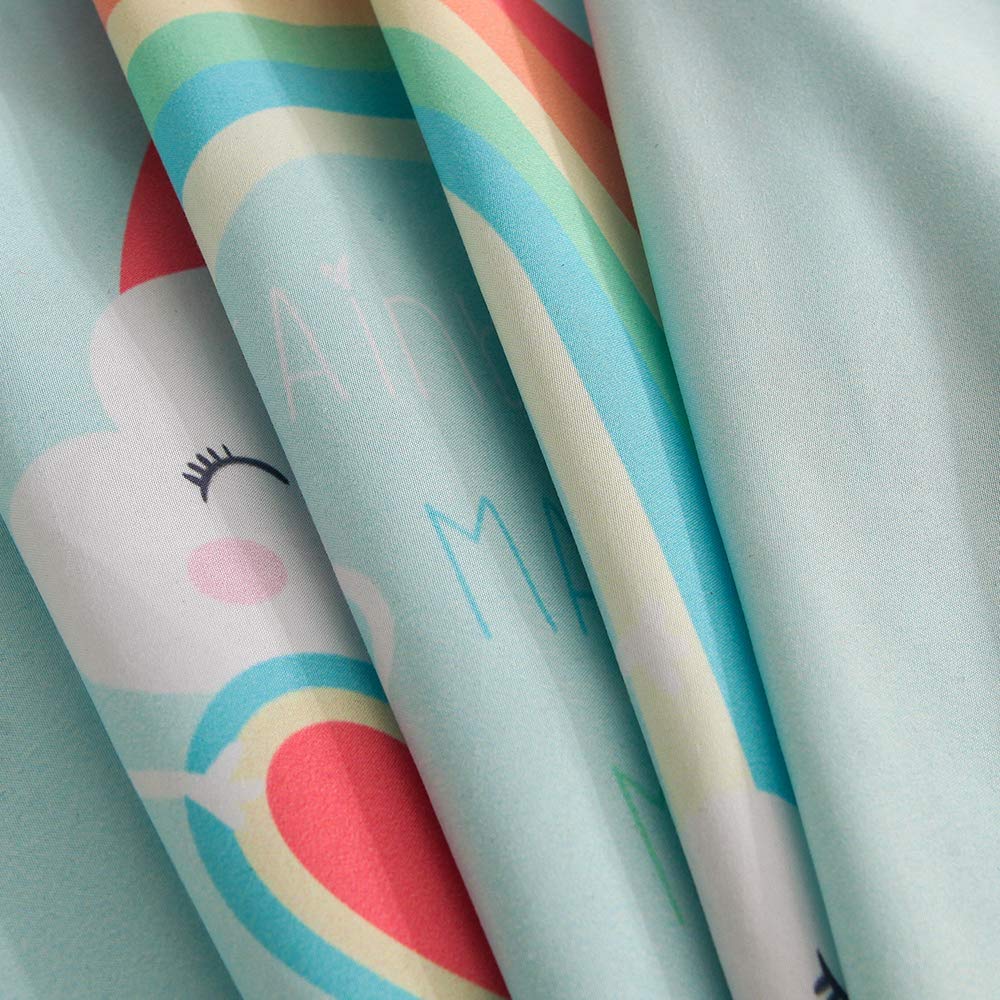 Btargot Ultra Soft Chirstmas Kid's Comforter Set Cartoon White Colorful Rainbow Pattern Bedding Sets Twin Size