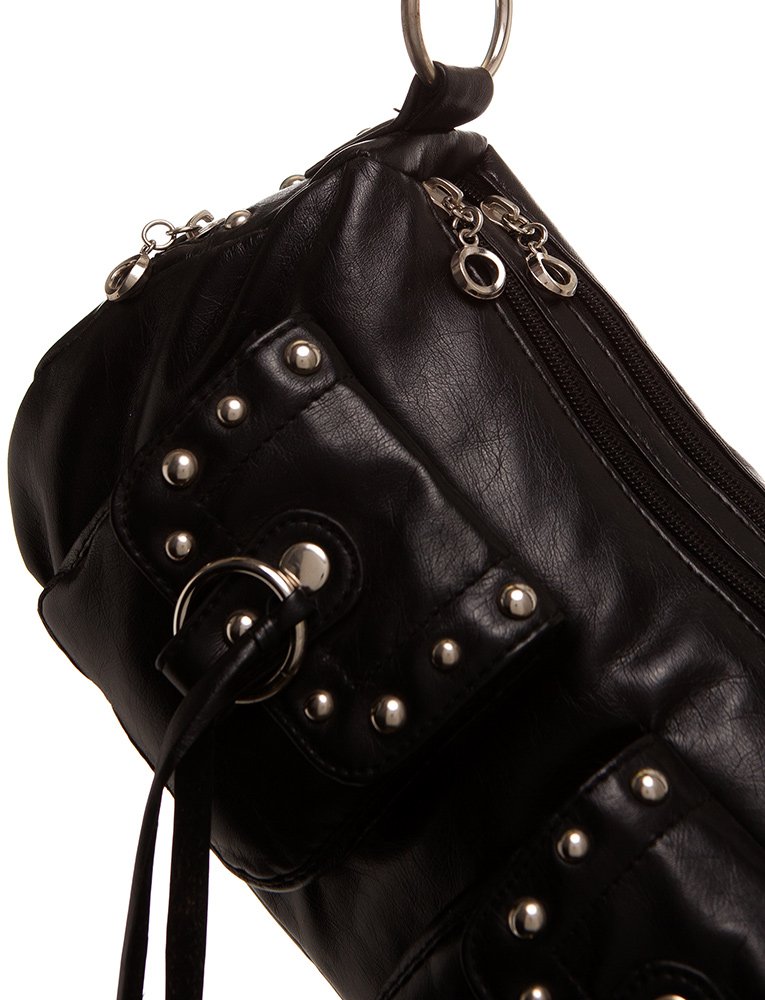 Handbags For All Fringe Structure Studded Hobo Shoulder Handbag