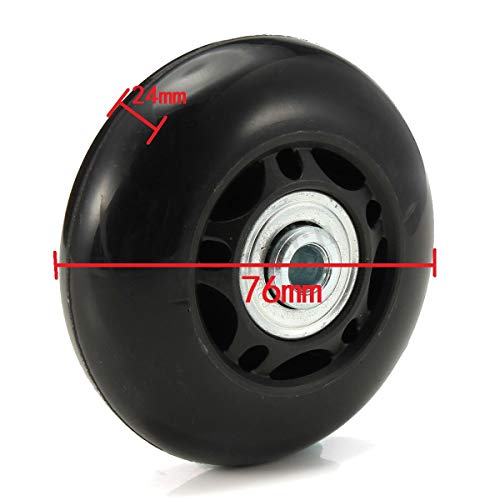 F-ber Luggage Suitcase Wheels Replacement Kit 84x24mm/3.3"x0.94" w/ABEC 608zz Inline Outdoor Skate Replacement Wheels, One Set of (2) Wheels (OD:84 W:24 ID:6 Axles:35&40mm)