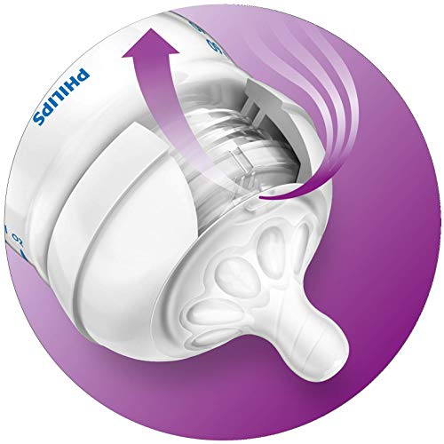 Philips Avent Natural Baby Bottle Medium Flow Nipple, 3M+, 4pack, Flow 3, SCF653/43