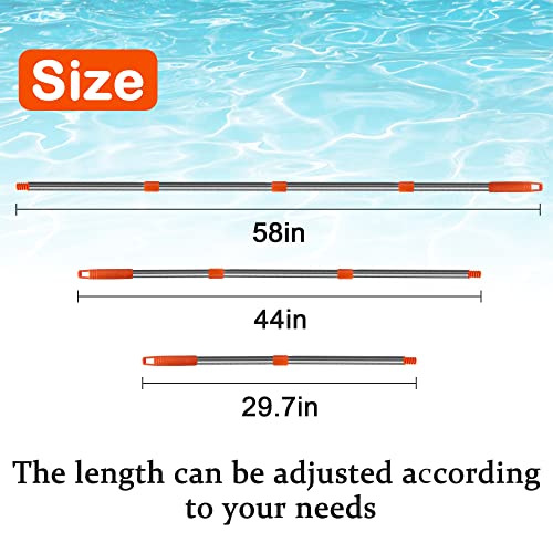 cosbur Spin Mop Handle Replacement, 4-Section Mop Handle Replacement for Spin Mop, Stainless Steel Mop Pole Handle for Commercial Mop and Mop Refills, Cleaning Tools Accessories(Orange)