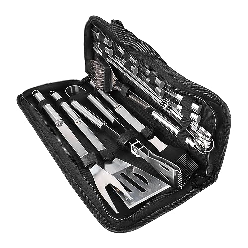 BBQ Grill Tools Set, Fork 20pcs Portable Professional Stainless Steel Grill Set for Outdoor for Camping