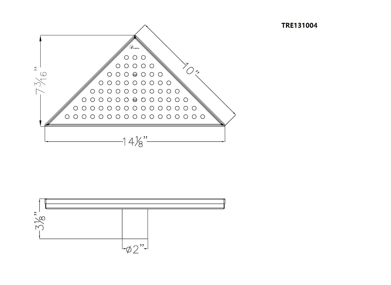 Dawn TRE131004 Rhone River Series Triangle Shower Drain