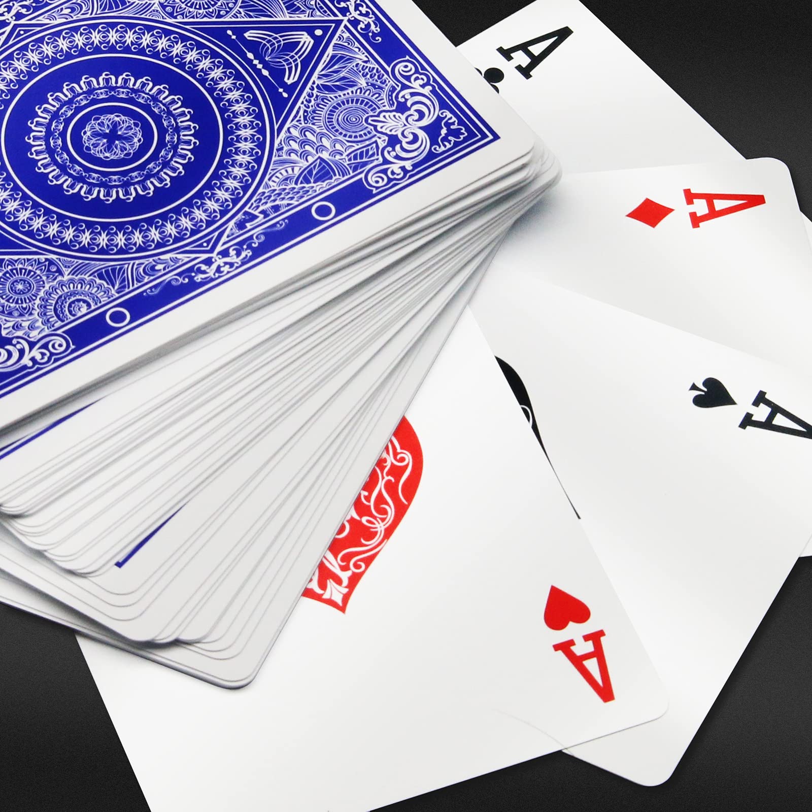 INTEGEAR Playing Cards 2 Decks Waterproof Plastic Poker Cards for Texas Holdem Poker Go Fish and More Card Games Standard Index 2.5" x 3.5"