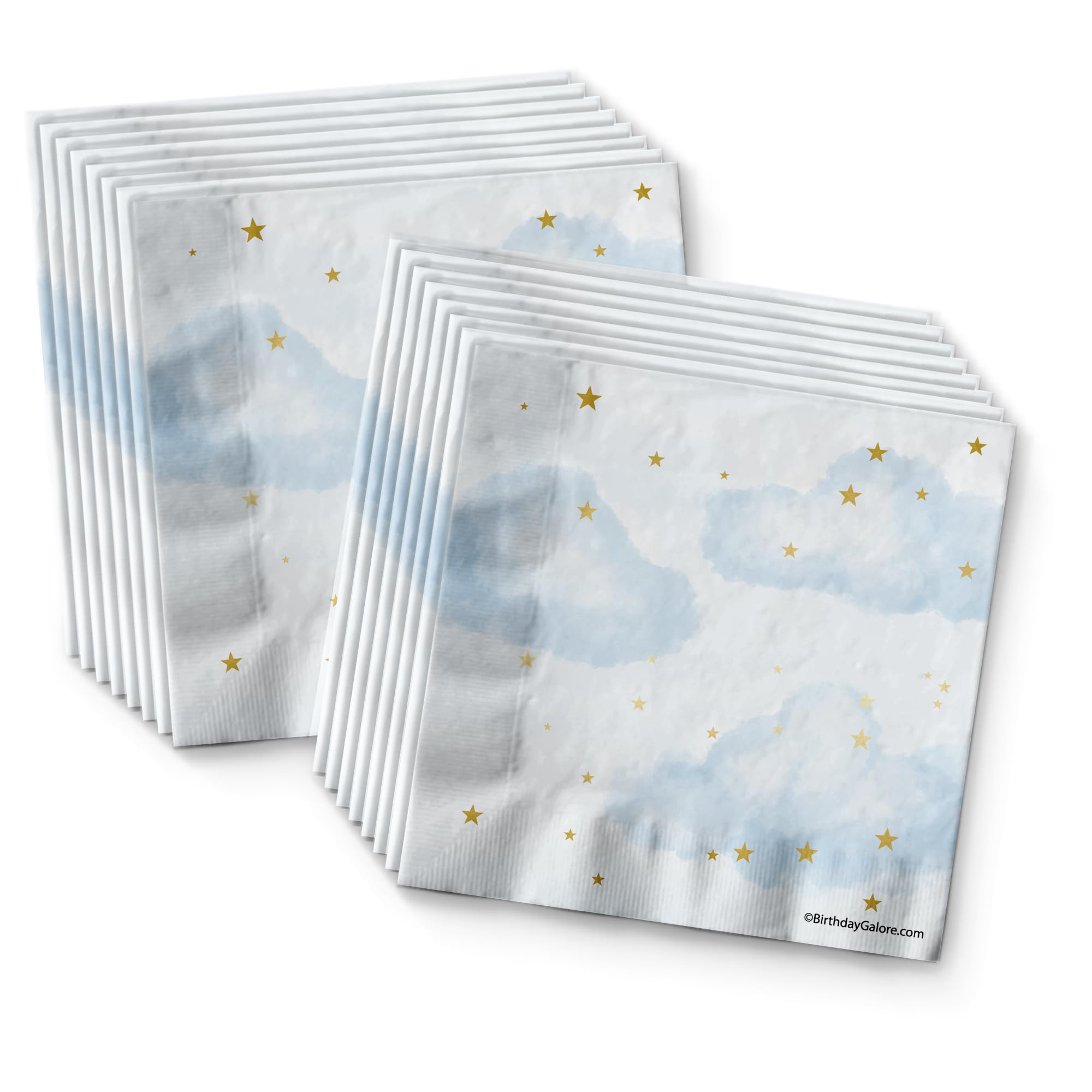 On Cloud Nine Birthday Party Supplies - Bridal Shower Tableware Set Includes Plates Napkins Cups - Kit for 16