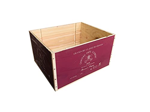 VINEREDESIGN 1 French Wine Crates 6btl, Wood Crates, Chateau Pape Clement, Gift Card Box, Wine Bar Home Decor, Gift Box, Storage Crates, Garden Box.