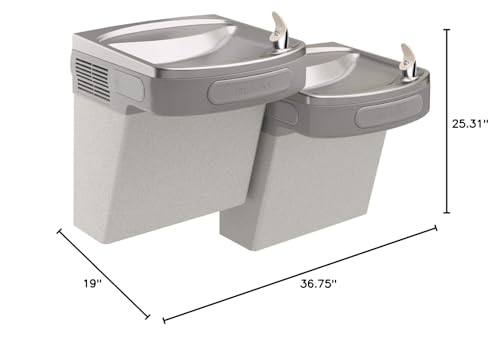 Elkay EZSTL8LC Cooler, Push Bar-Activated, Light Gray Granite