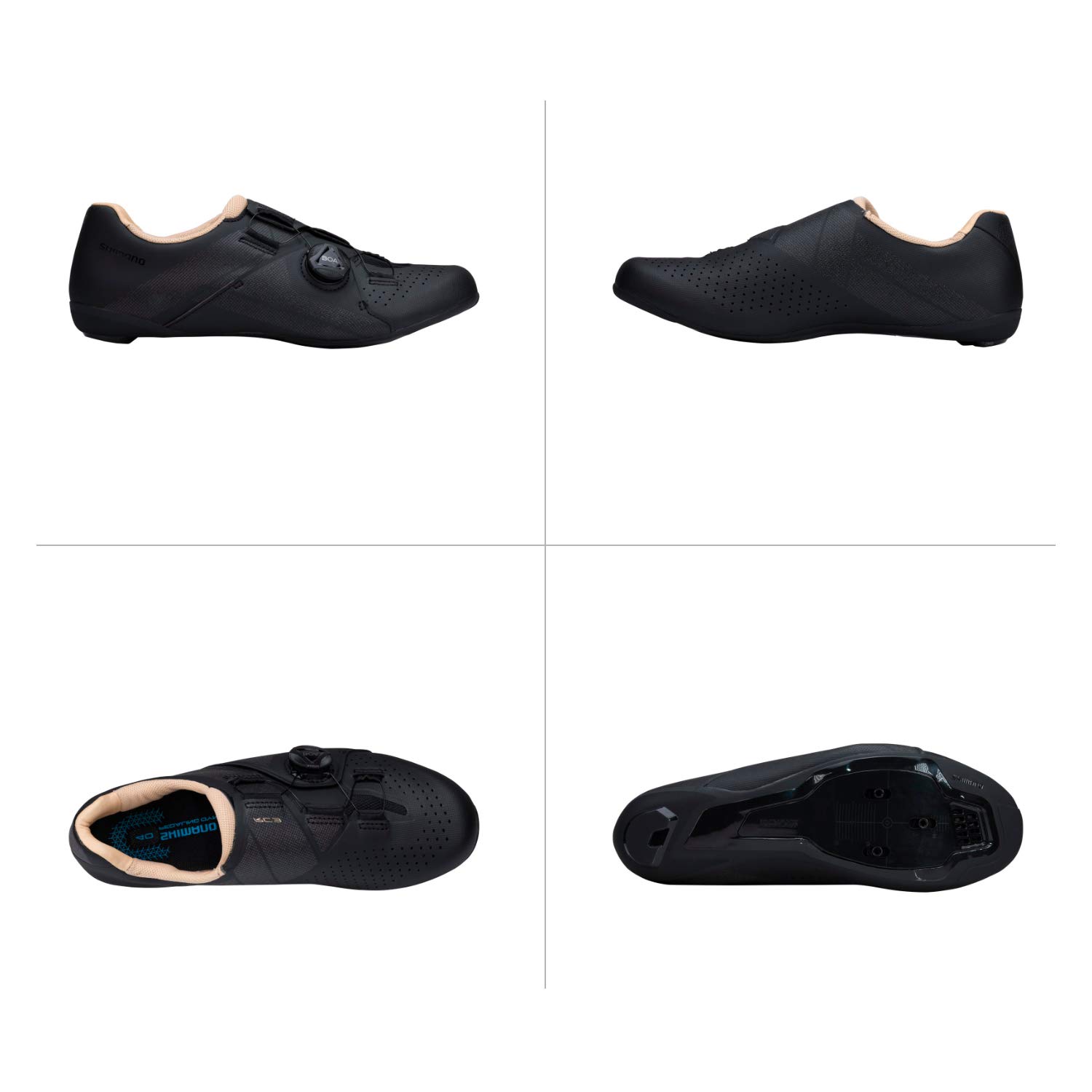 SHIMANO SH-RC300W Value-Packed Road Cycling Shoe, Black, 9-9.5 Women (EU 42)