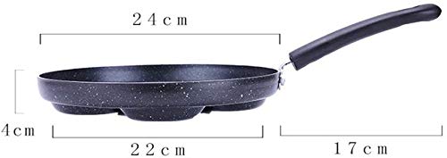 Egg Frying Pan, 4-Cups Non Stick Aluminium Alloy Fried Egg Cooker, Fried & Poached Egg Burger Steak Pan, Breakfast Skillet Cooker for Home Kitchen Cooking Tool(24cm,Black)