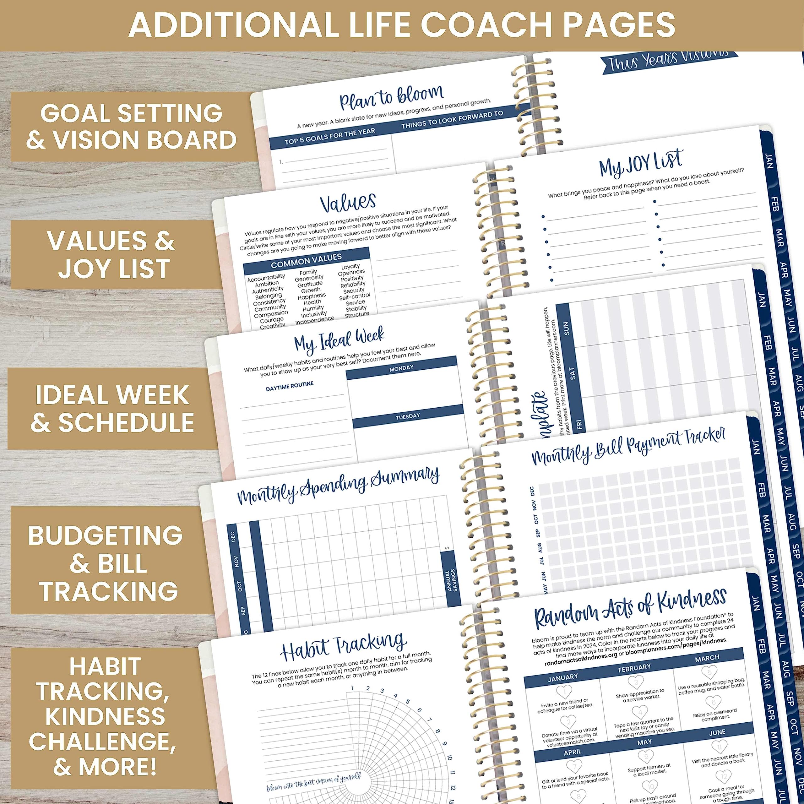 bloom daily planners 2024 Calendar Year Day Planner (January 2024 - December 2024) - 5.5β x 8.25β - Weekly/Monthly Agenda Organizer Book with Stickers & Bookmark - Golden Hour