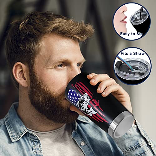 Fishing Gifts For Men - 20oz Fishing Tumbler Gifts for Fishermen - Birthday Gifts for Dad from Daughter - Cool Christmas Gifts For Husband - I Would Rather Be Fishing Tumbler with Lid, 1 Piece