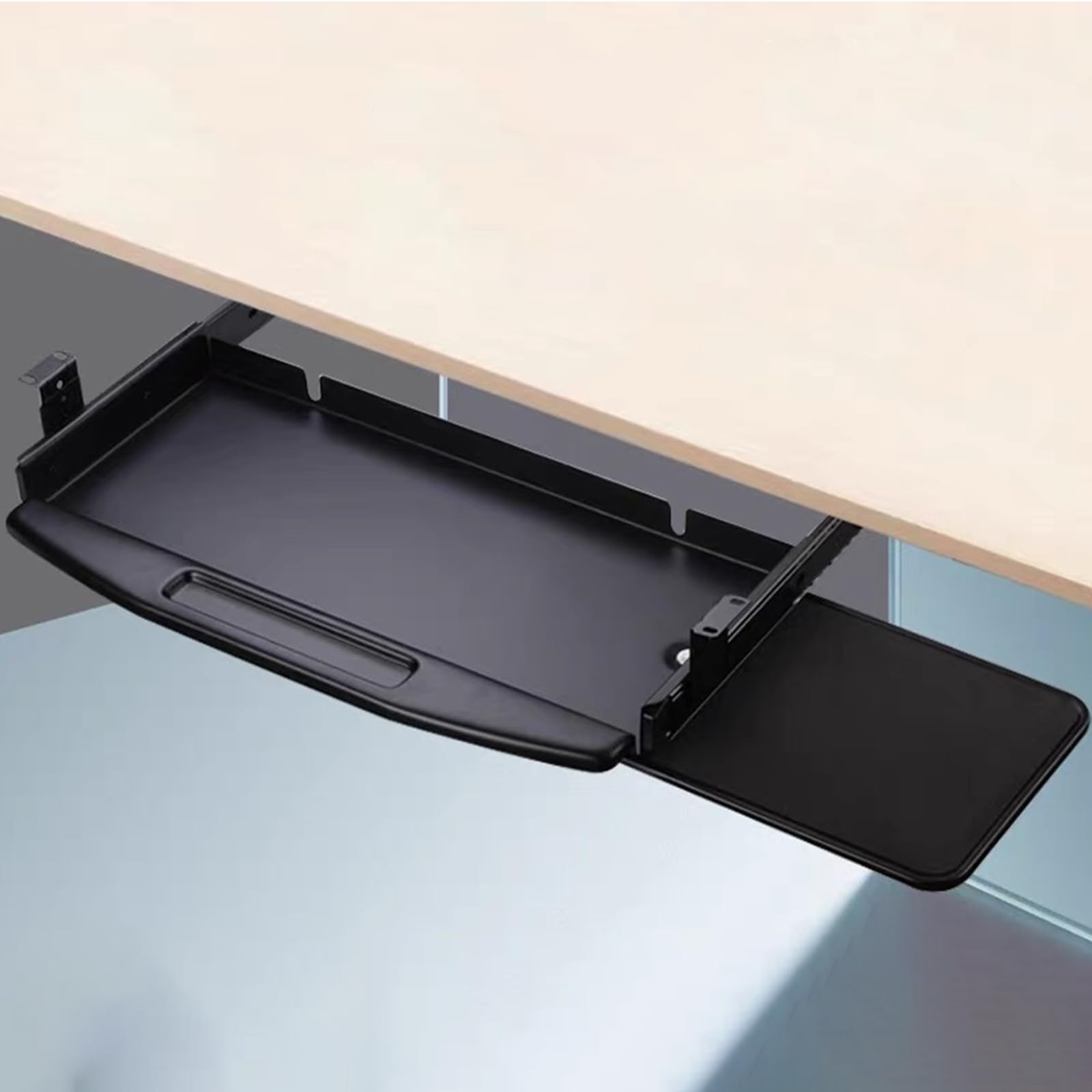 BBAUER Keyboard Tray, Under Desk Keyboard Tray Slide Out, Ergonomic Keyboard Tray, Keyboard Drawer Under Desk with Mouse Platform