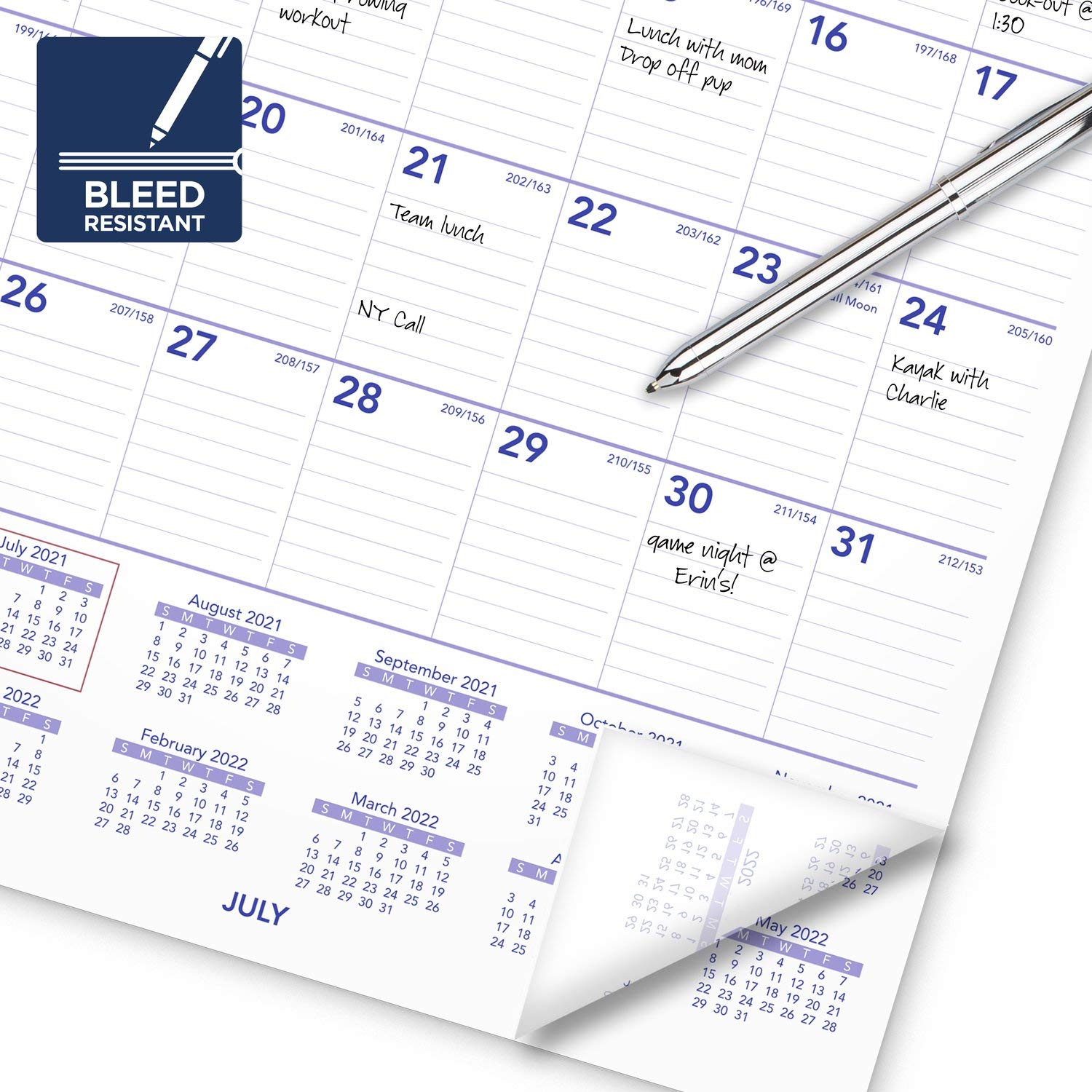 AT-A-GLANCE Academic Wall Calendar 2021-2022, AT-A-GLANCE, Monthly, 15-1/2" x 22-3/4", Large, for School, Teacher, Student (AY328)