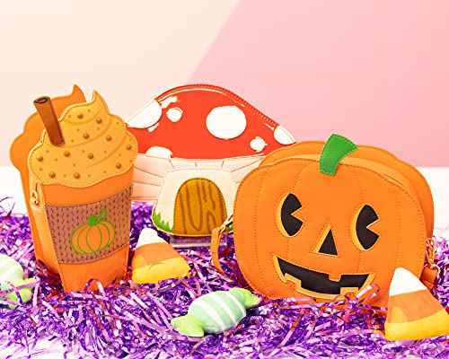Bewaltz PU Leather Adjustable Strap and Zipper Closure Virtual Pet Novelty Bag - Holiday (Jack-O-Lantern)