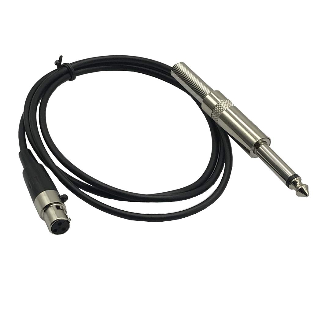 MMNNE 3.3 feet 1/4" TS Male to Mini XLR-Female 3-Pin Cable Connector, Black, 1 Count
