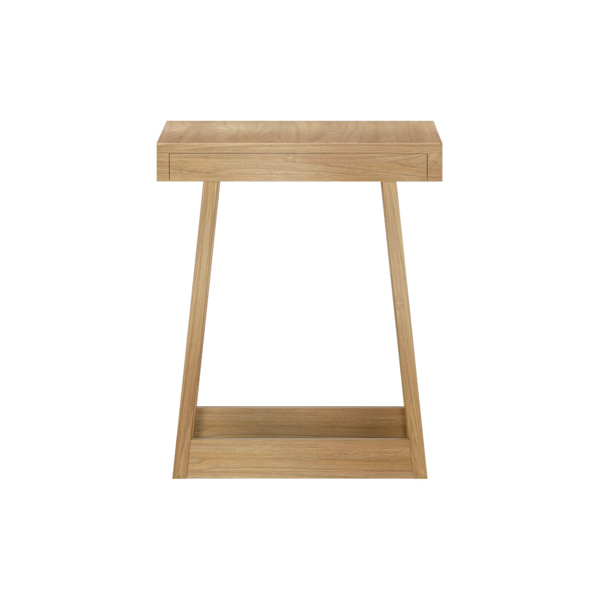 Plank+Beam Classic Rectangular Side Table, 25", Slim Side Table for Living Room, Narrow Nightstand for Small Spaces, Wood End Table for Bedroom, Blonde Wirebrush