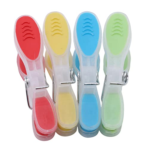Ellylian 12Pcs Colorful Plastic Clothespins, Heavy Duty Laundry Clothes Pins Clips With Springs, Air-Drying Clothing Pin Set