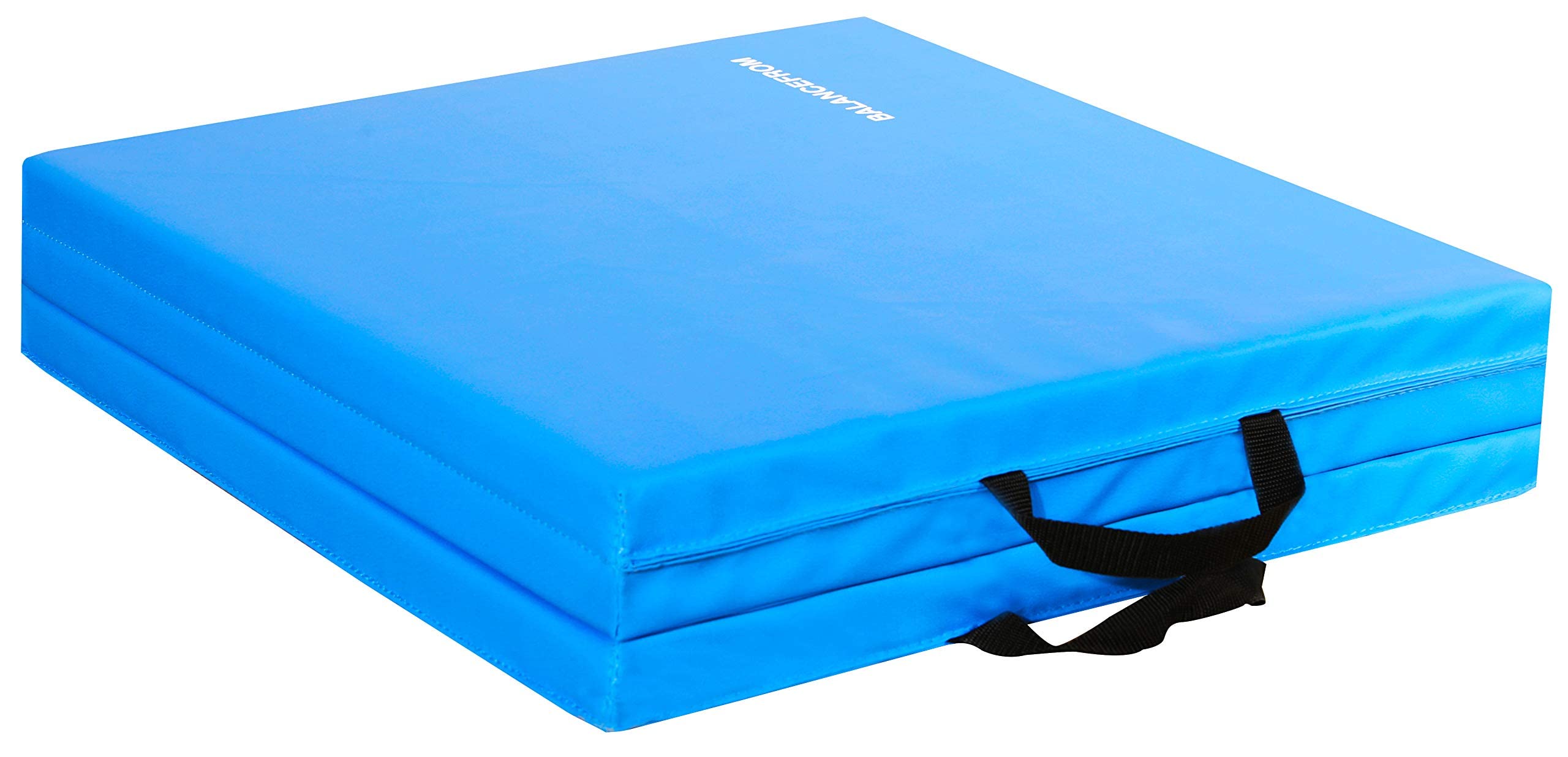 BalanceFrom 1.5" Thick Three Fold Folding Exercise Mat with Carrying Handles for MMA, Gymnastics and Home Gym, Blue